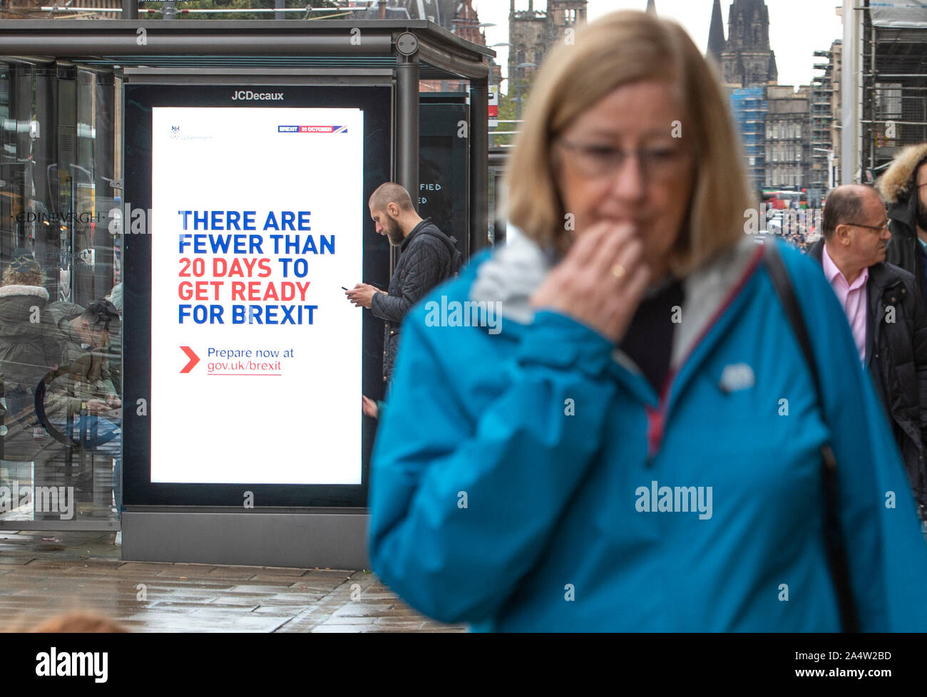 UK Government posters along Edinburgh's Princes Street advising people ...