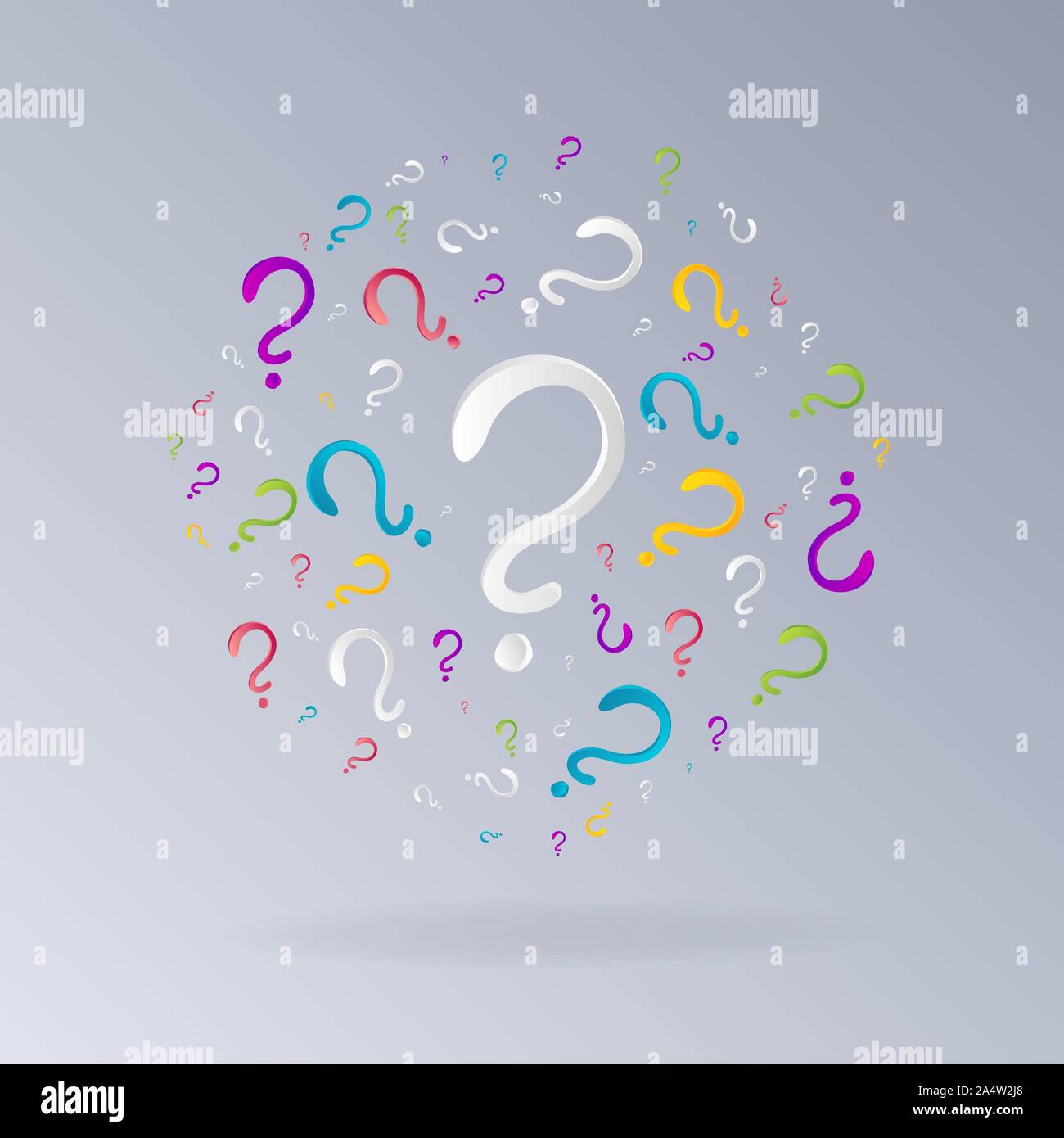 Question signs colorful vector illustration, problem and priority ...