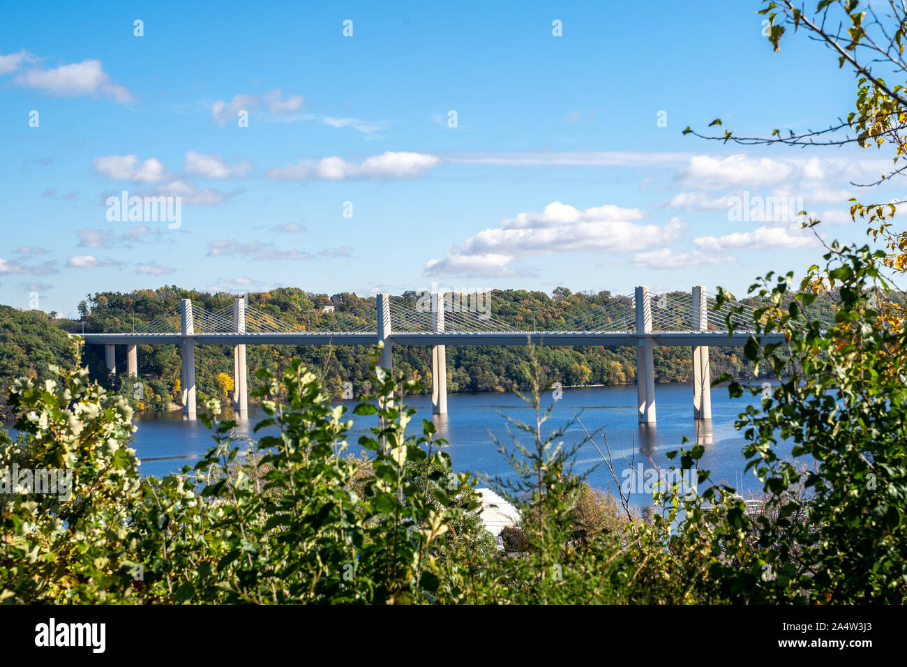 Overlook in Stillwater Minnesota in the fall looking over the St. Croix ...