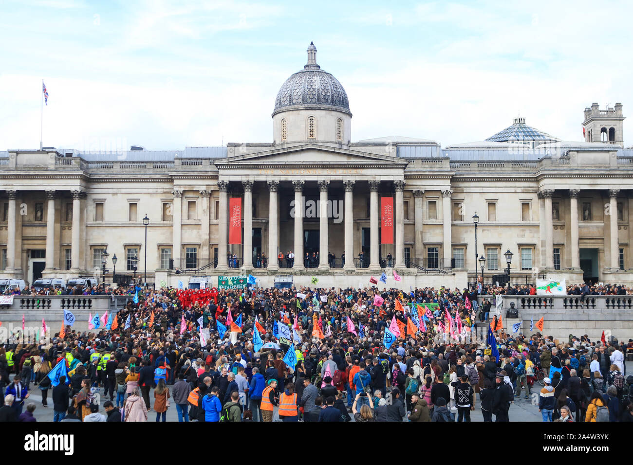 London, UK - 16 October 2019. Climate activists from Extinction ...