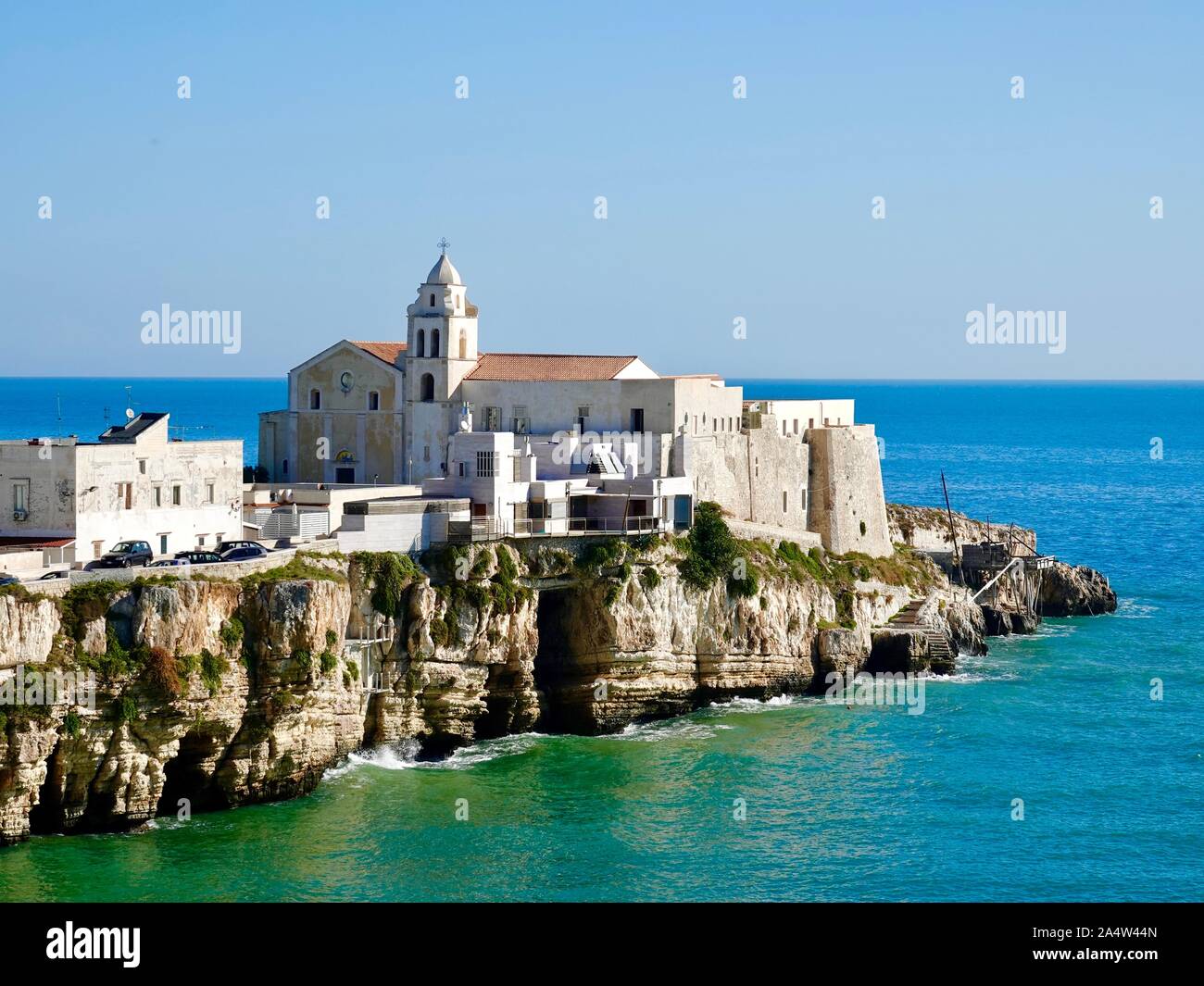 Church of San Francesco, built on the point of a peninsula, Vieste ...