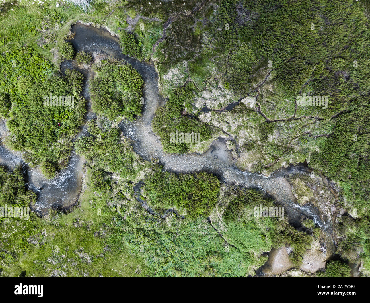 Sharp curves of fishing river in mountain canyon Stock Photo - Alamy