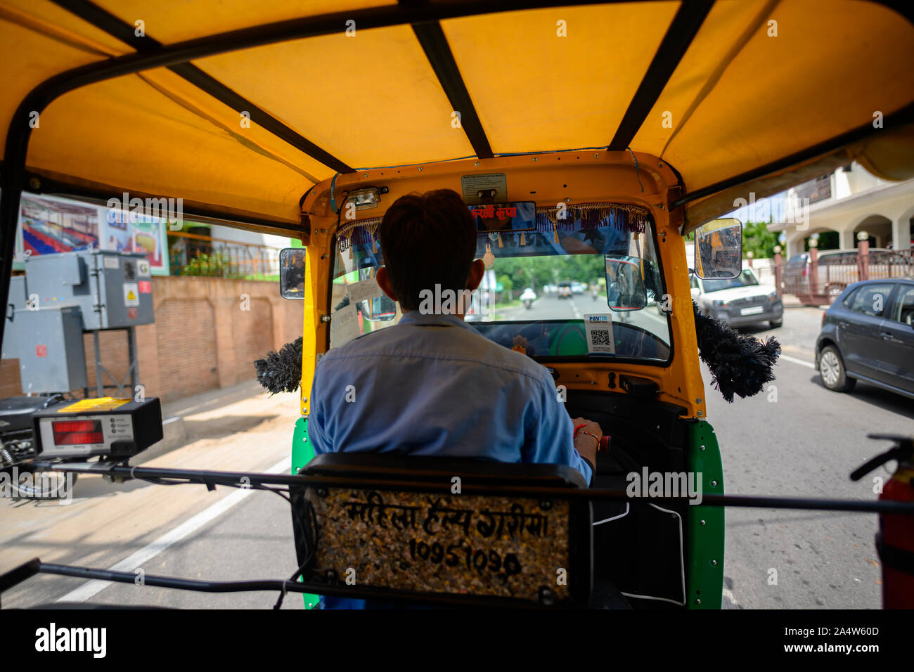 from the back seat of an autoriksha Stock Photo - Alamy