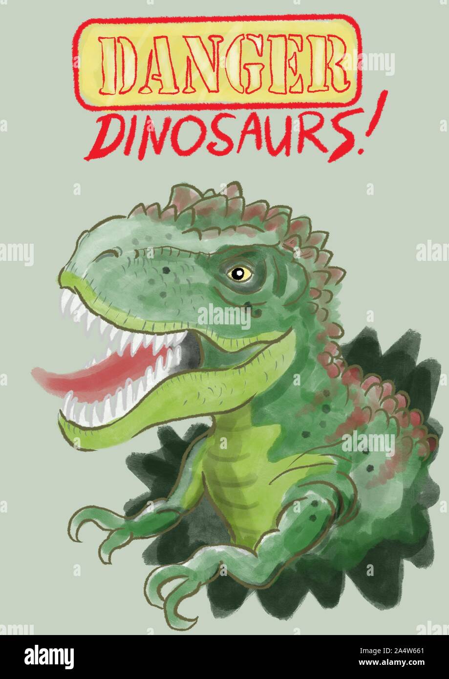 danger dinosaurs sign Stock Photo - Alamy