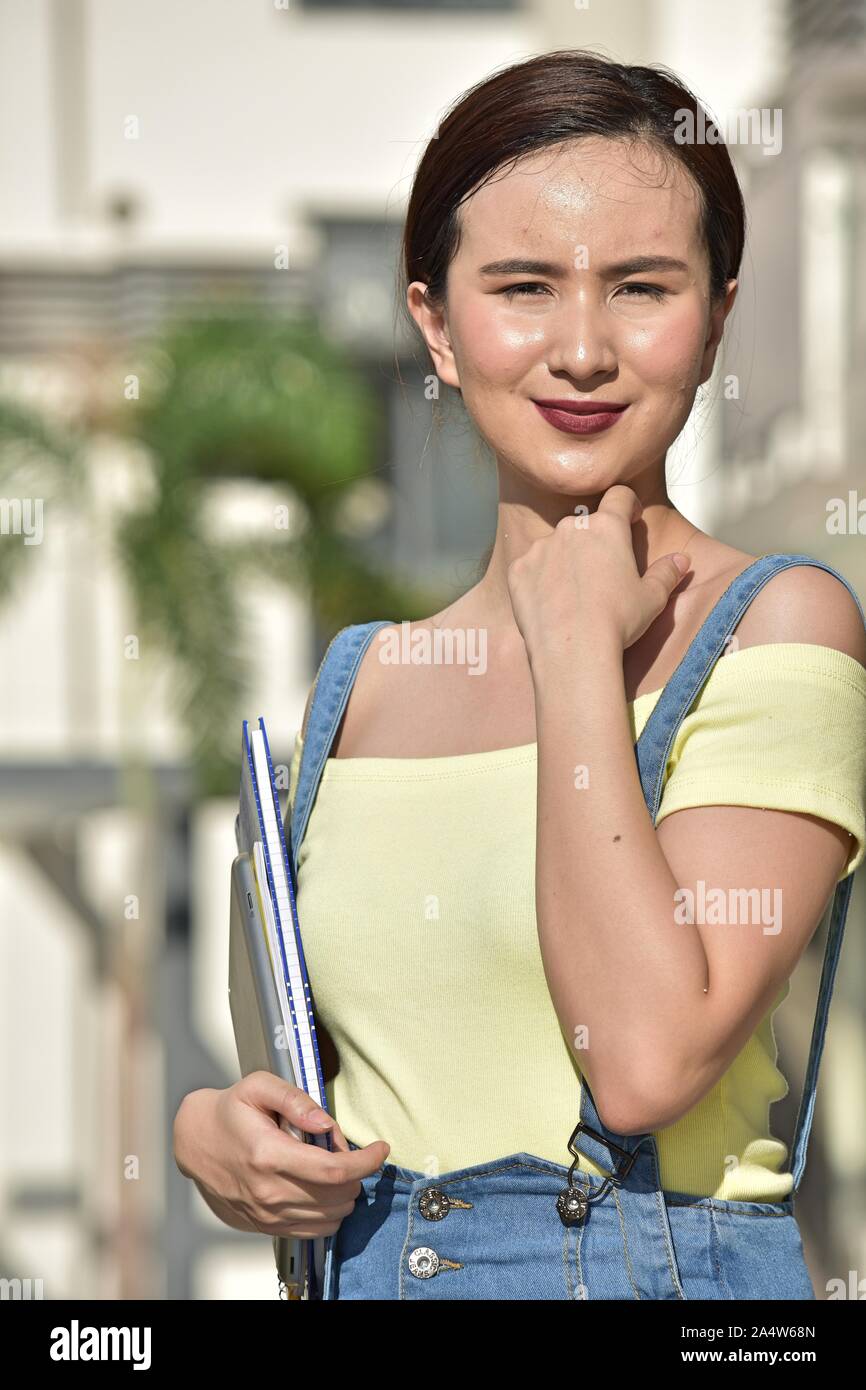 Diverse Girl Student Portrait With Notebooks Stock Photo - Alamy
