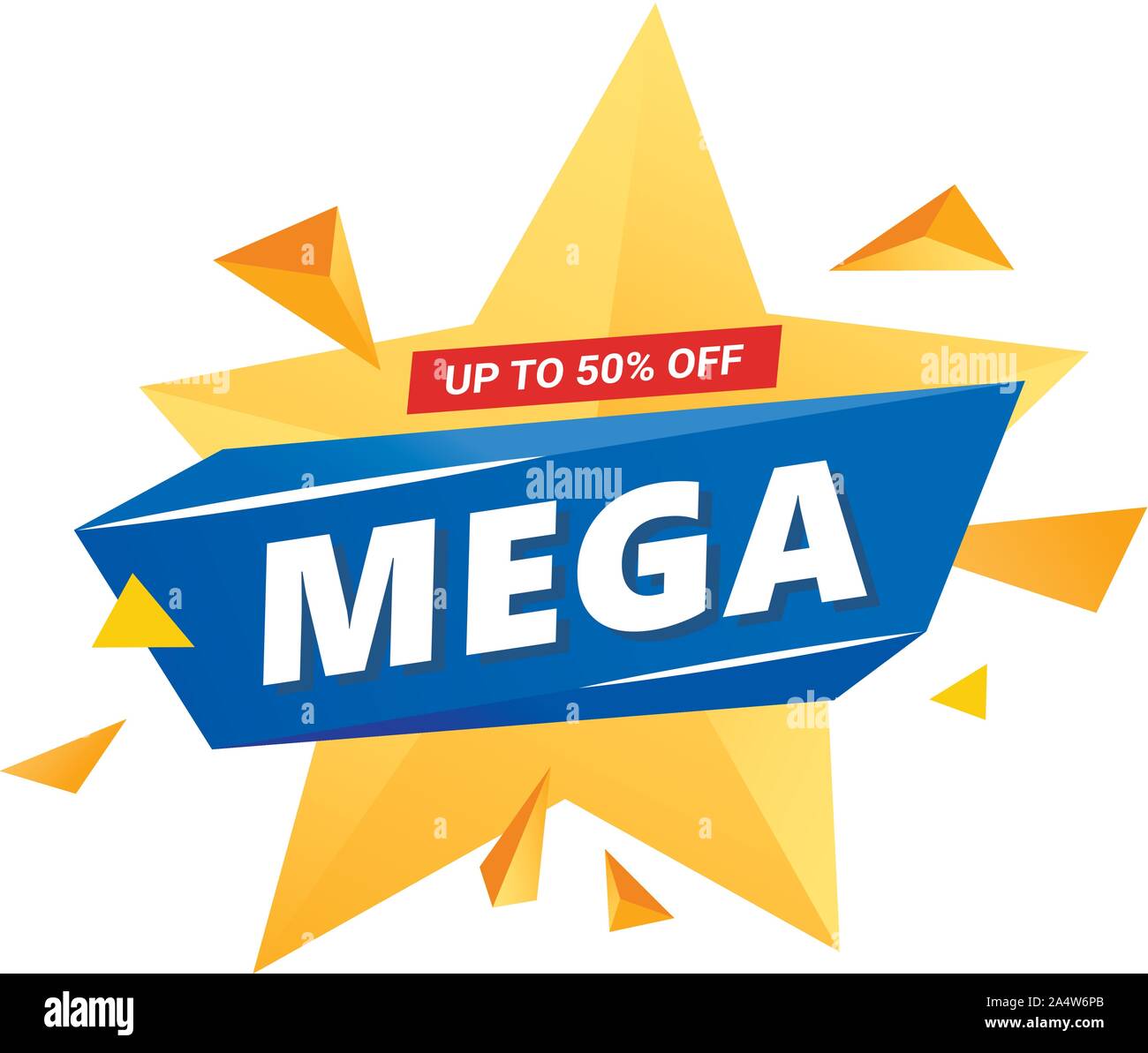 Colorful star geometric sale banner with triangles elements for poster ...