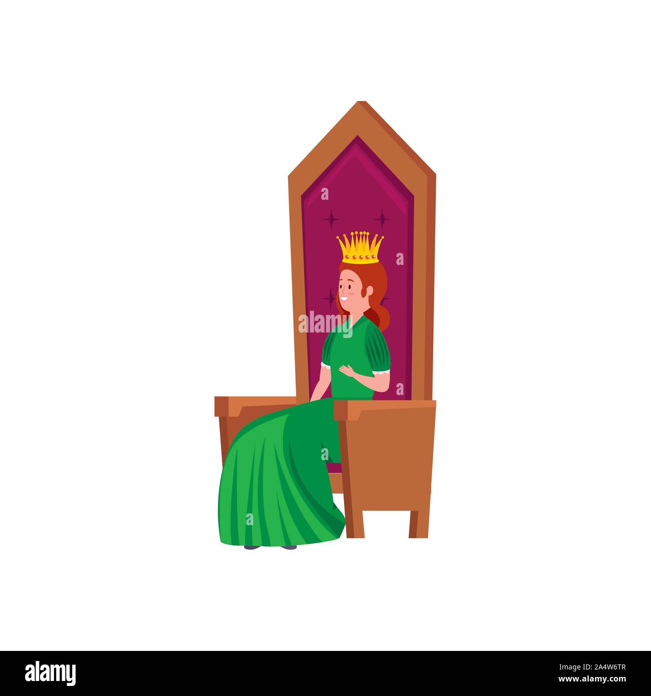 beautiful princess fairytale sitting in chair Stock Vector Image & Art ...
