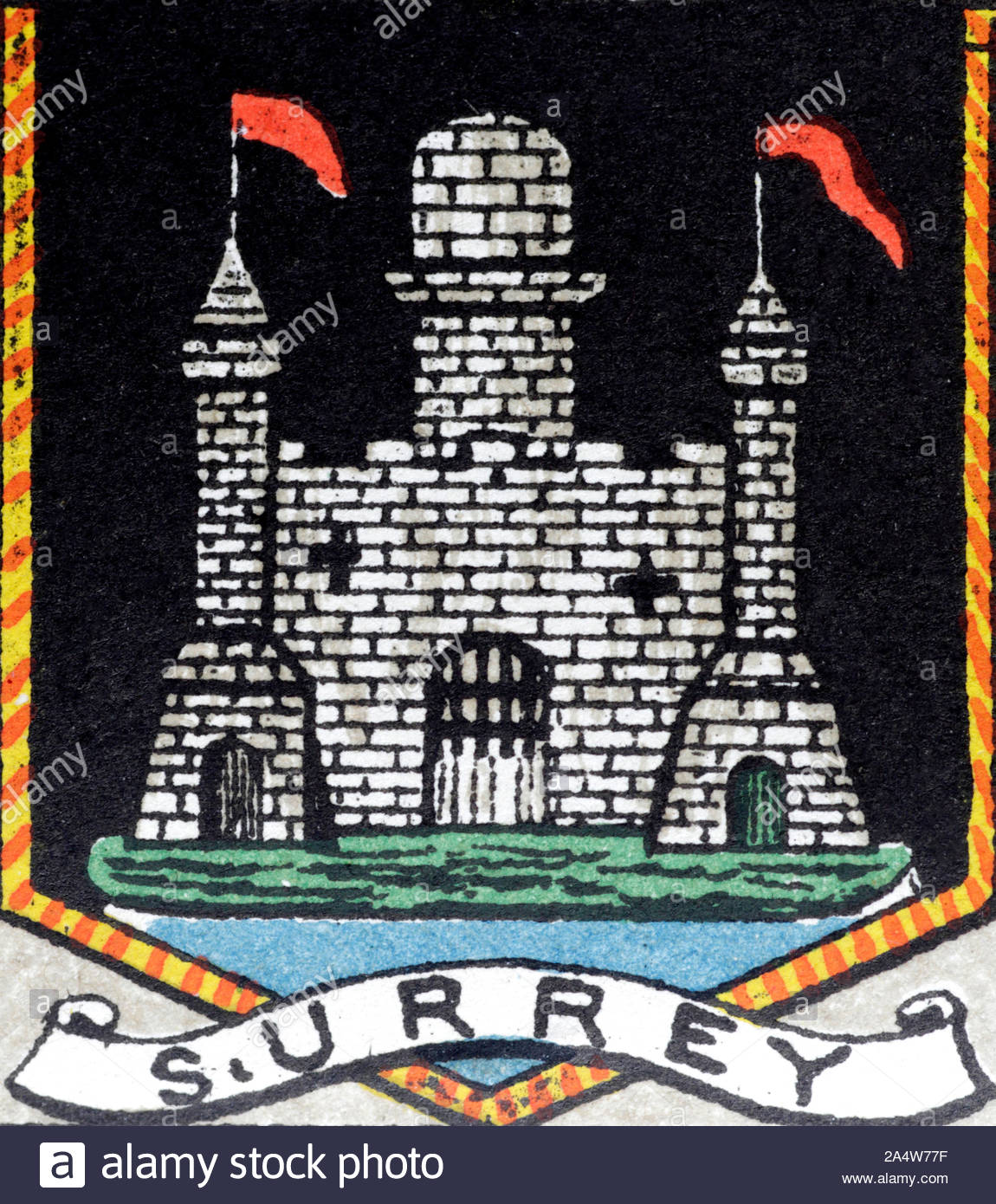 Historic Coat of Arms for Surrey England, vintage illustration from ...