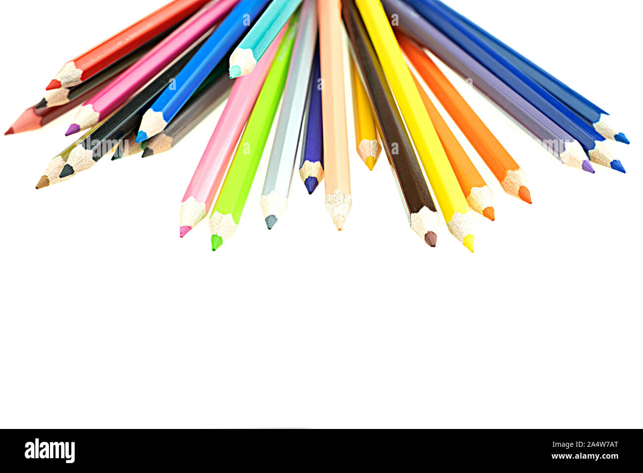 Collection of crayon de couleur for drawing at white background, Multi ...
