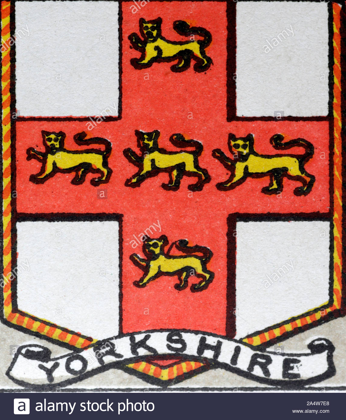 Historic Coat of Arms for Yorkshire England, vintage illustration from ...