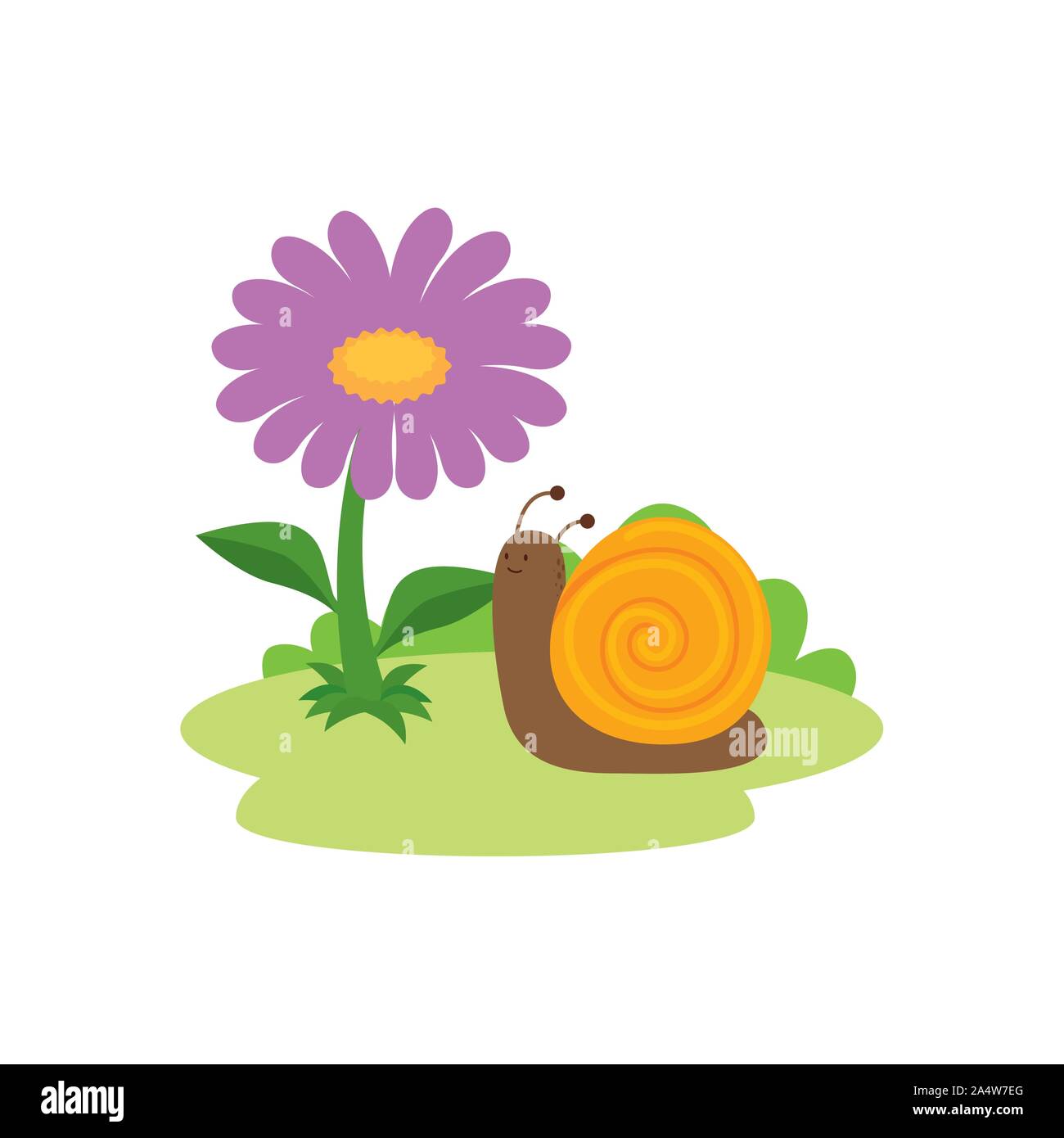 cute snail and flower garden animal icon Stock Vector Image & Art - Alamy