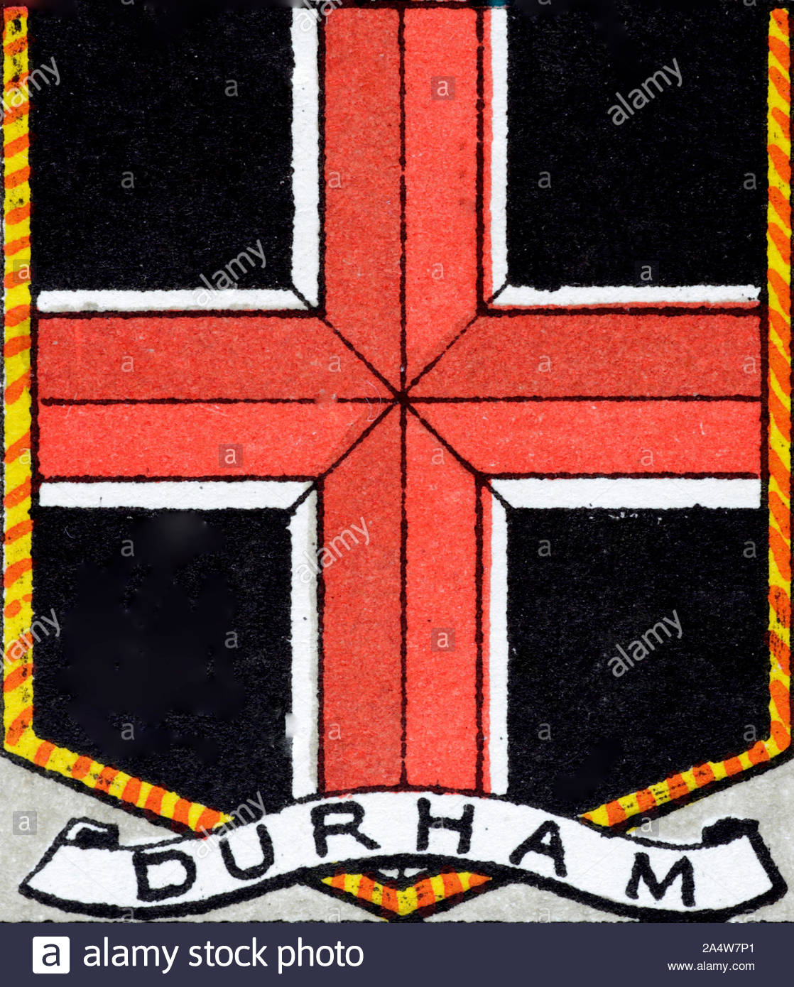 Historic Coat of Arms for Durham England, vintage illustration from ...