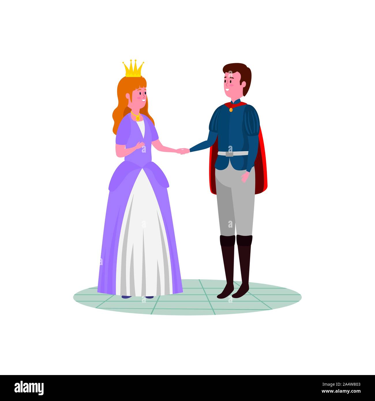 princess with prince fairytale avatar character Stock Vector Image ...