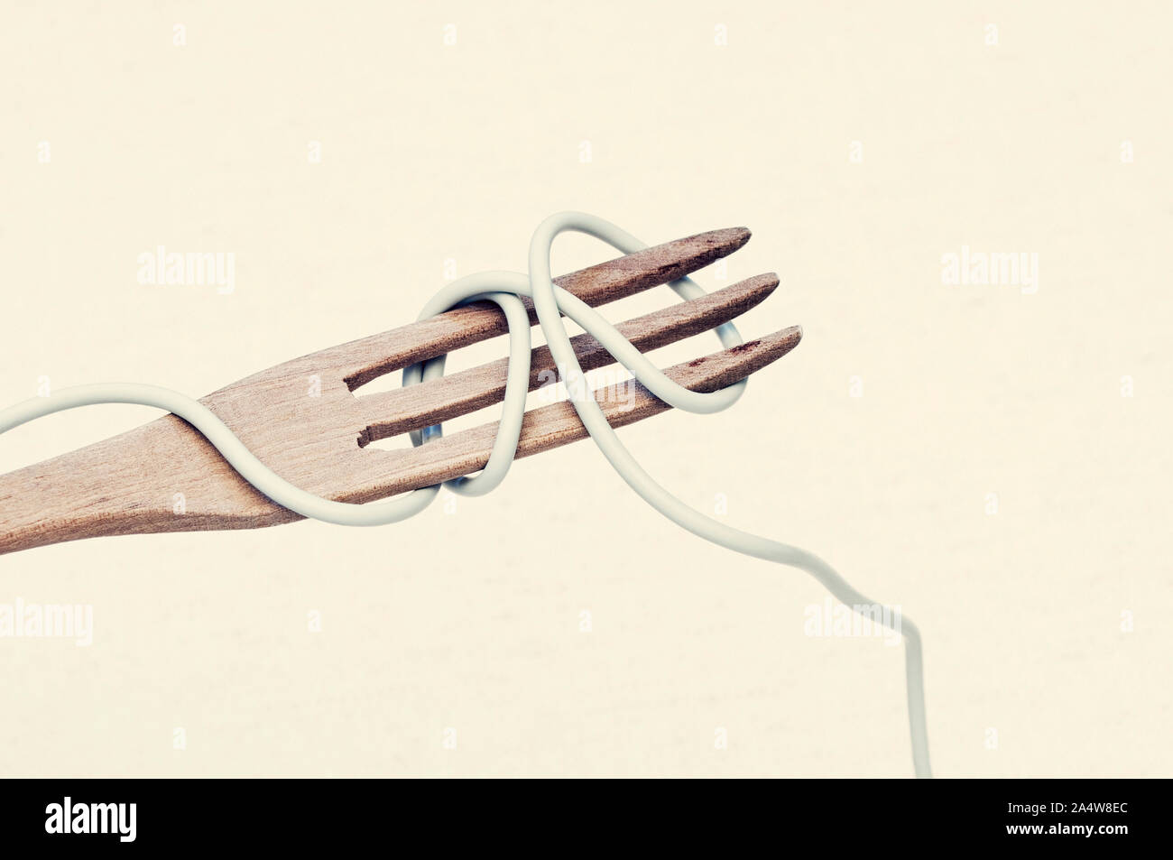 Wooden Fork and Cable Stock Photo - Alamy