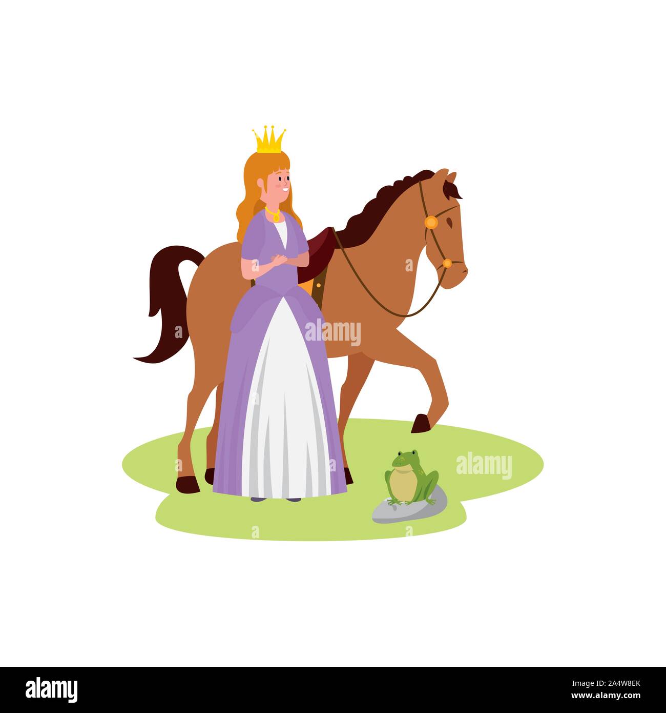 princess fairytale with horse and toad Stock Vector Image & Art - Alamy