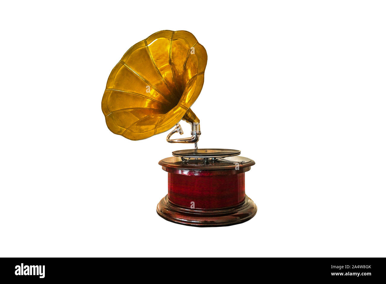 Vintage gramophone isolated on white background. Retro phonograph for ...