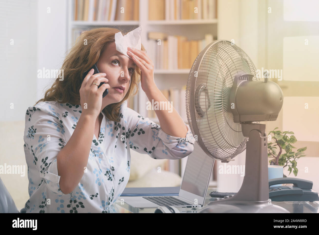 Sweating woman face hi-res stock photography and images - Alamy