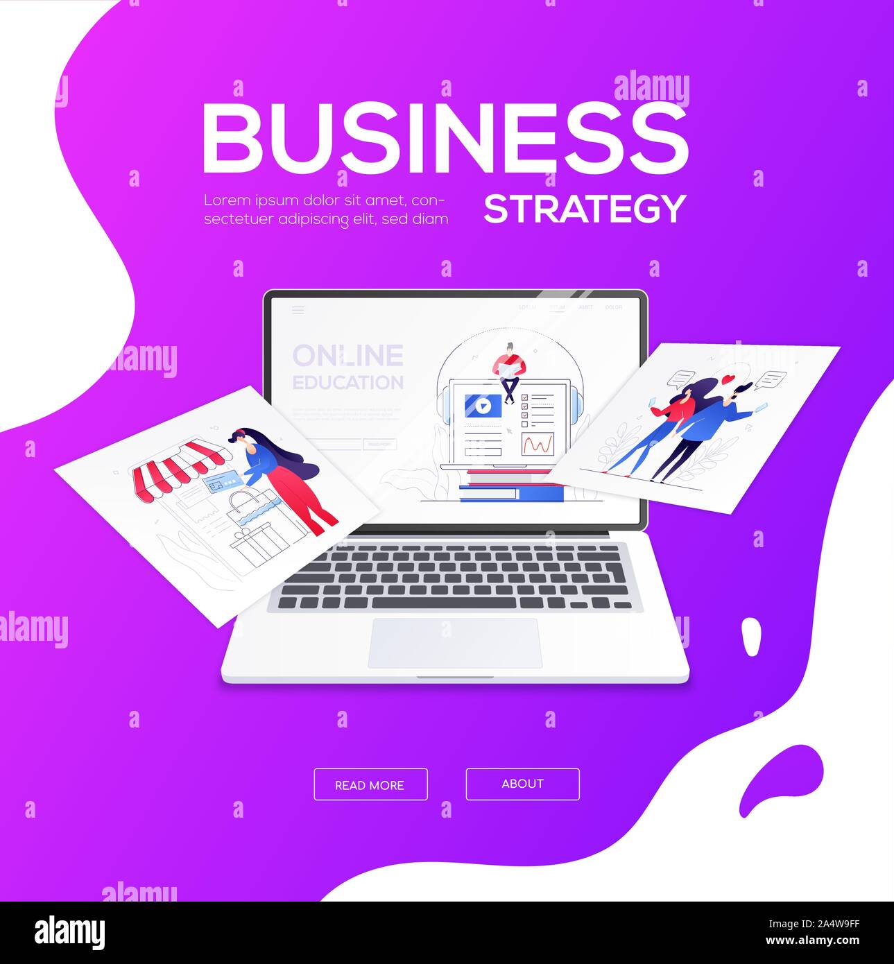 Business strategy - flat design style colorful web banner Stock Vector ...