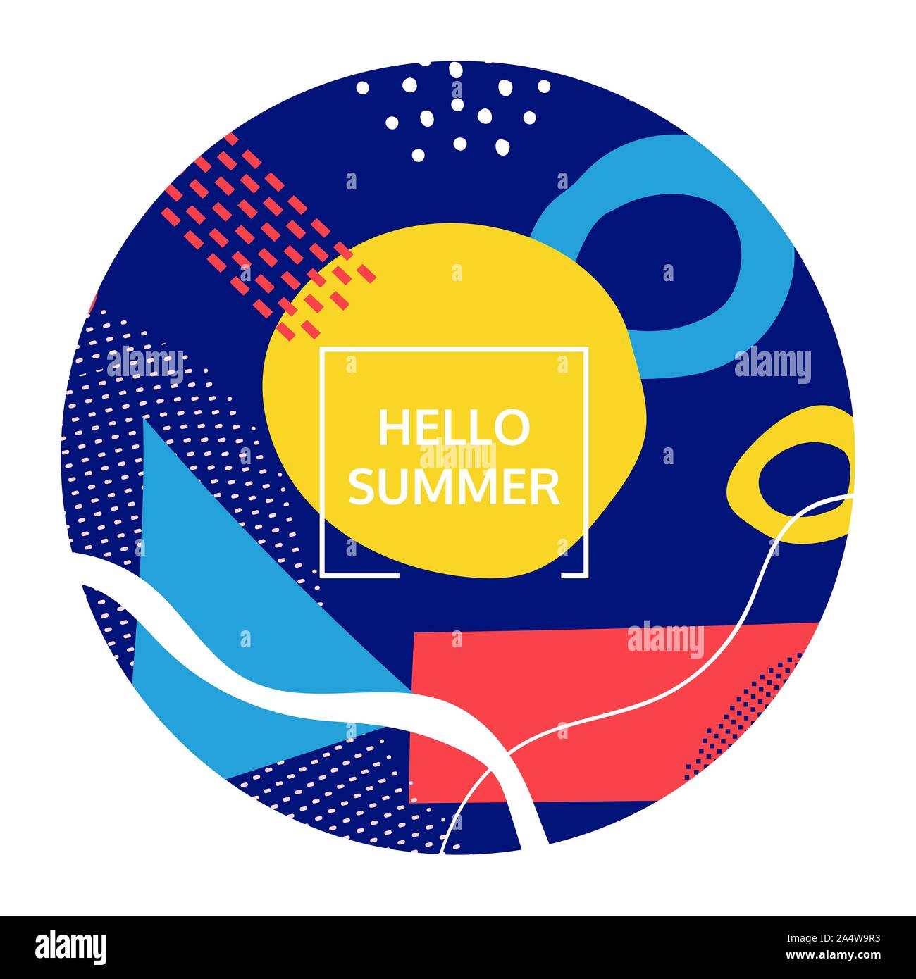 Round summer frame bright Stock Vector Images - Alamy