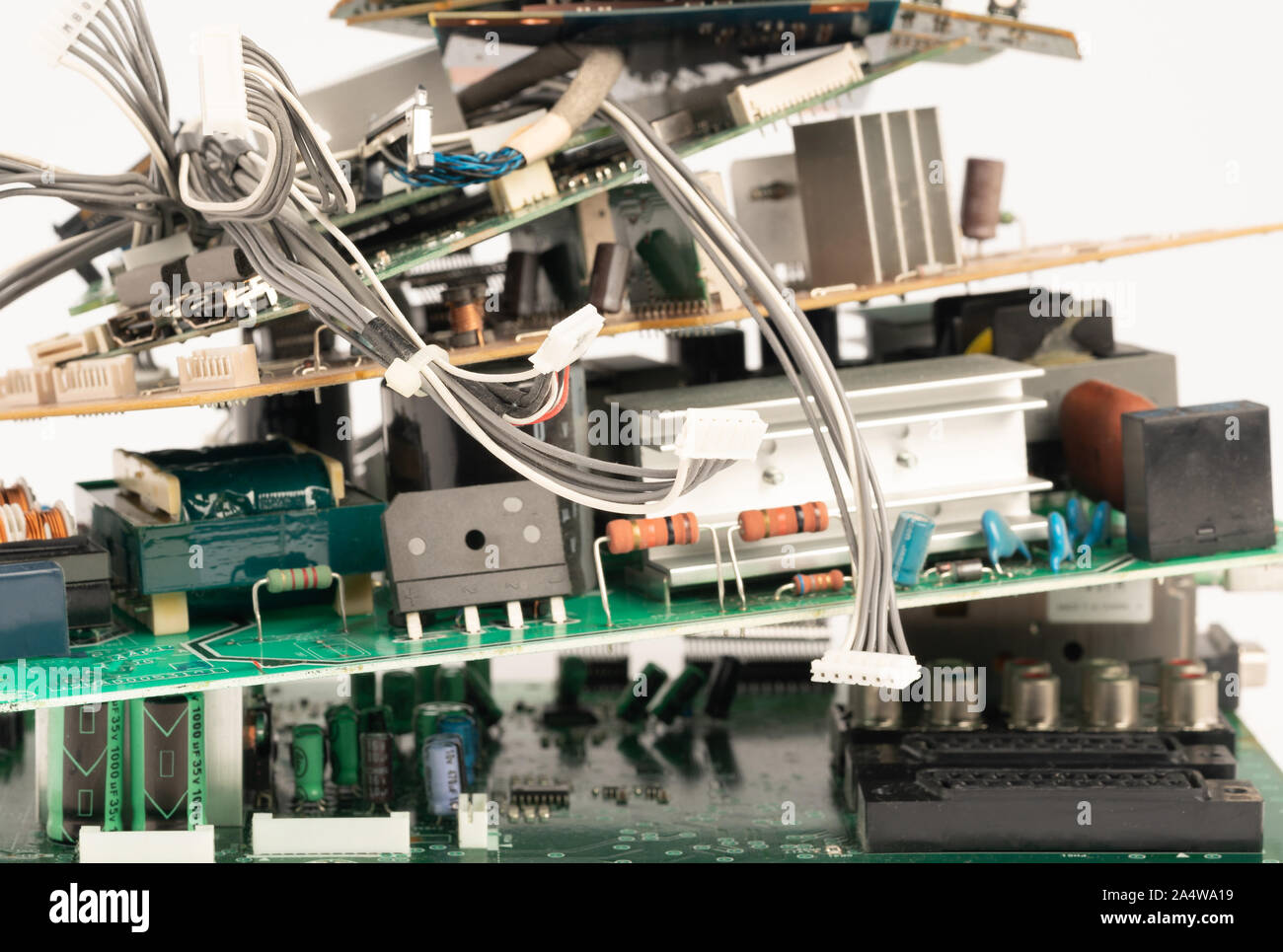 electronic PCB garbage as background from recycle industry and old ...