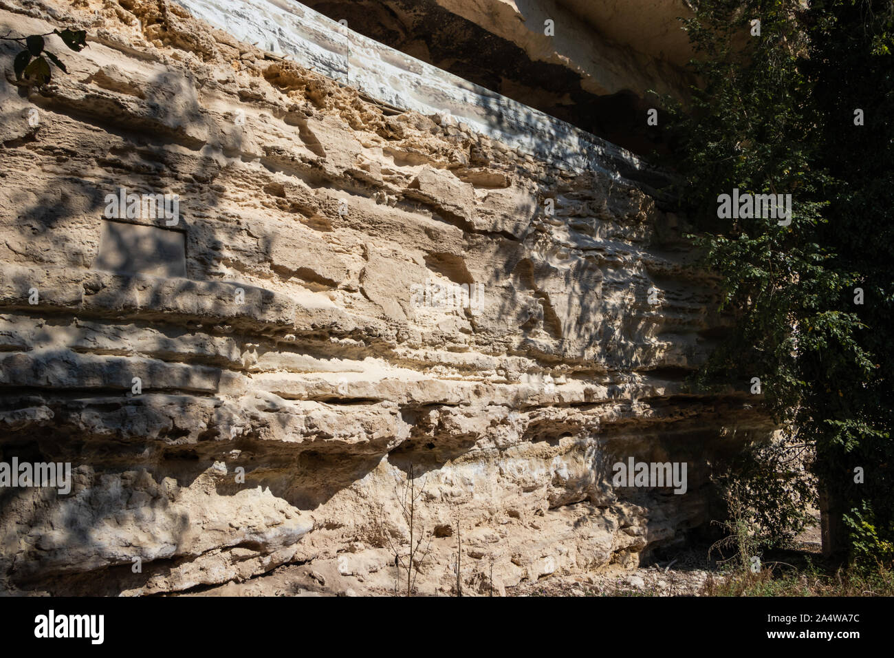 View over Rock and caves in Aladzha Monastery. It is a medieval ...