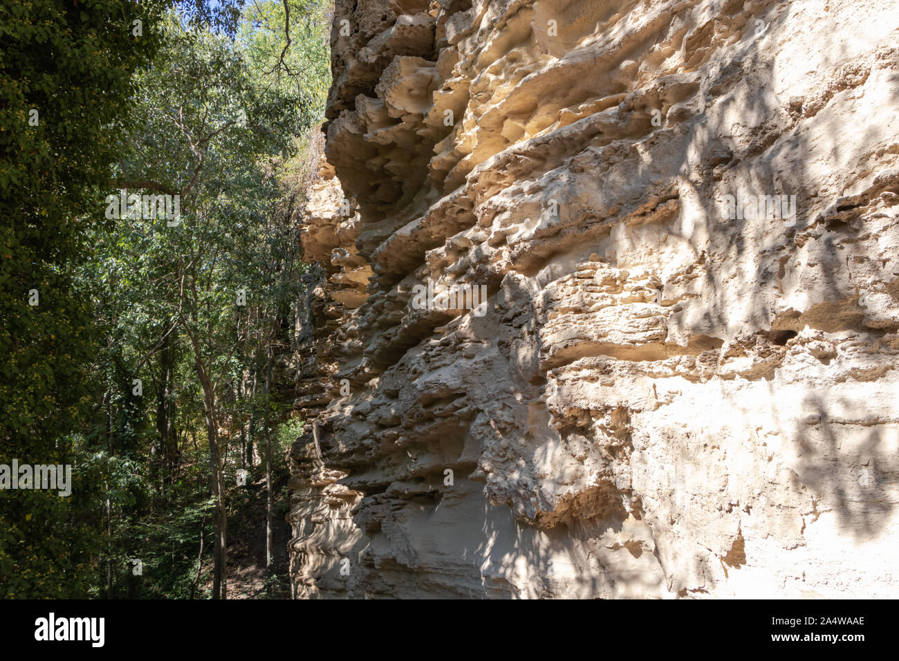 View over Rock and caves in Aladzha Monastery. It is a medieval ...