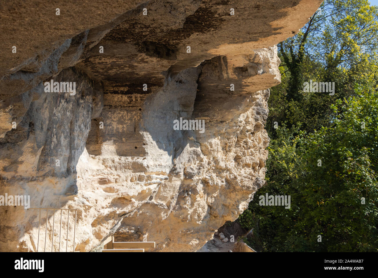 View over Rock and caves in Aladzha Monastery. It is a medieval ...