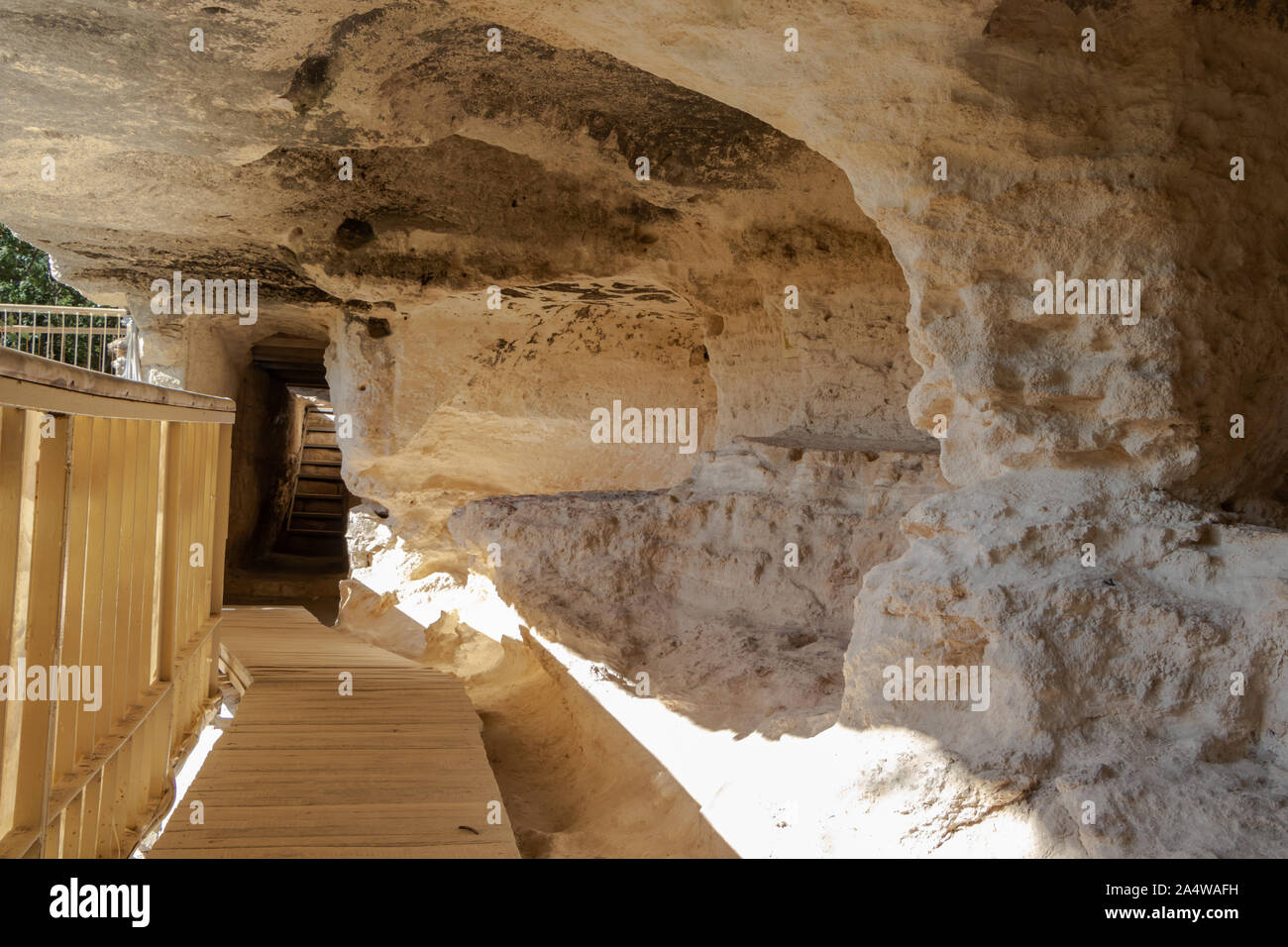 View over Rock and caves in Aladzha Monastery. It is a medieval ...