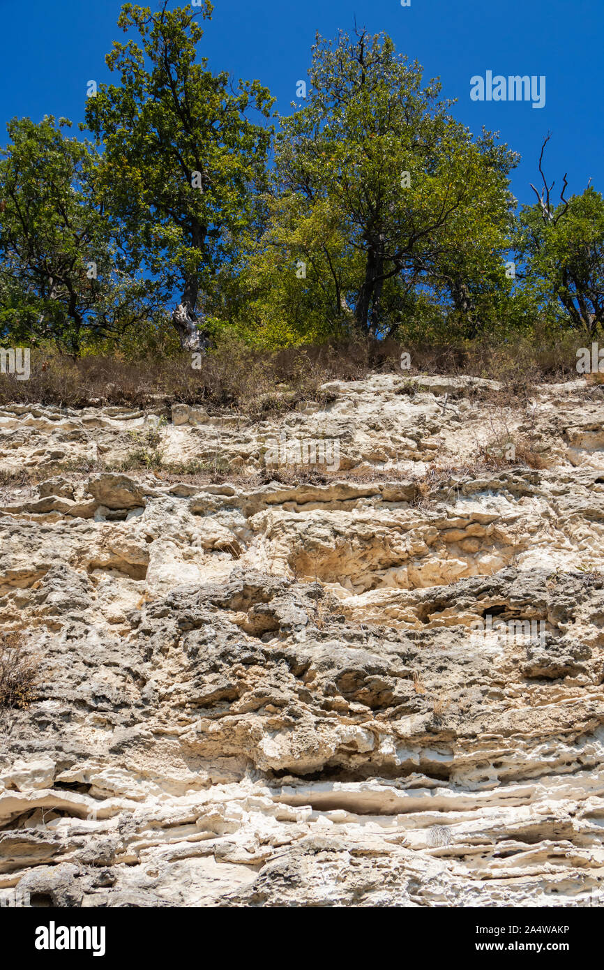View over Rock and caves in Aladzha Monastery. It is a medieval ...