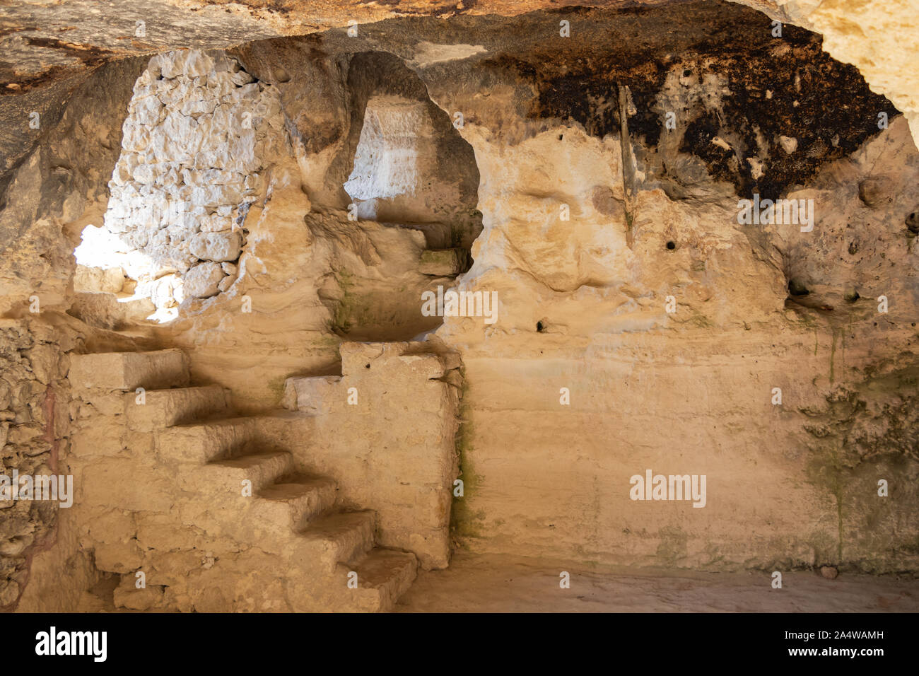 View over Rock and caves in Aladzha Monastery. It is a medieval ...