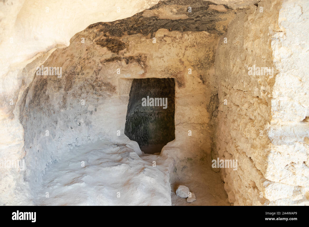View over Rock and caves in Aladzha Monastery. It is a medieval ...