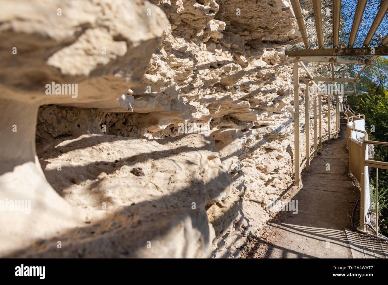 View over Rock and caves in Aladzha Monastery. It is a medieval ...