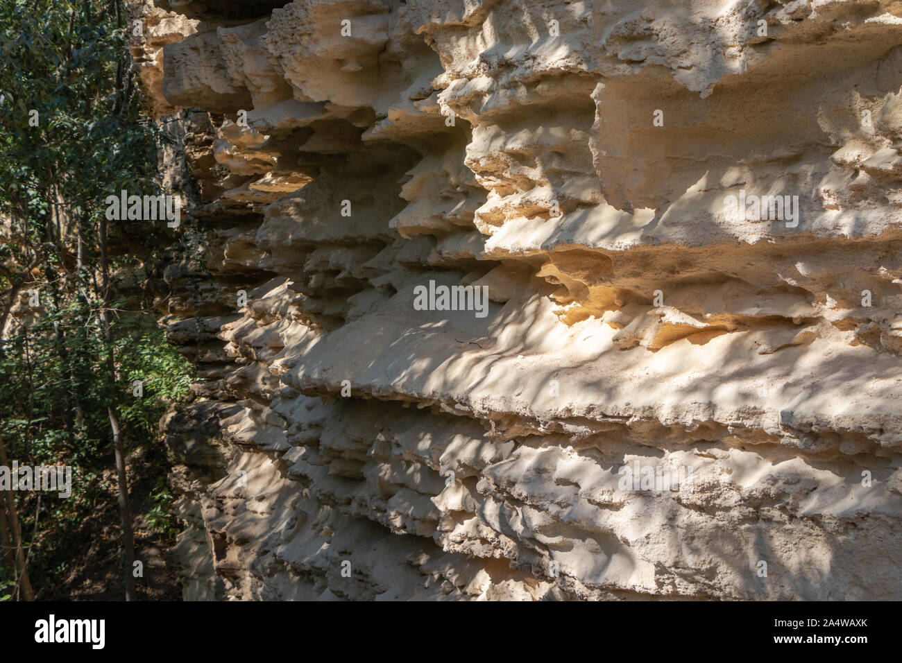 View over Rock and caves in Aladzha Monastery. It is a medieval ...