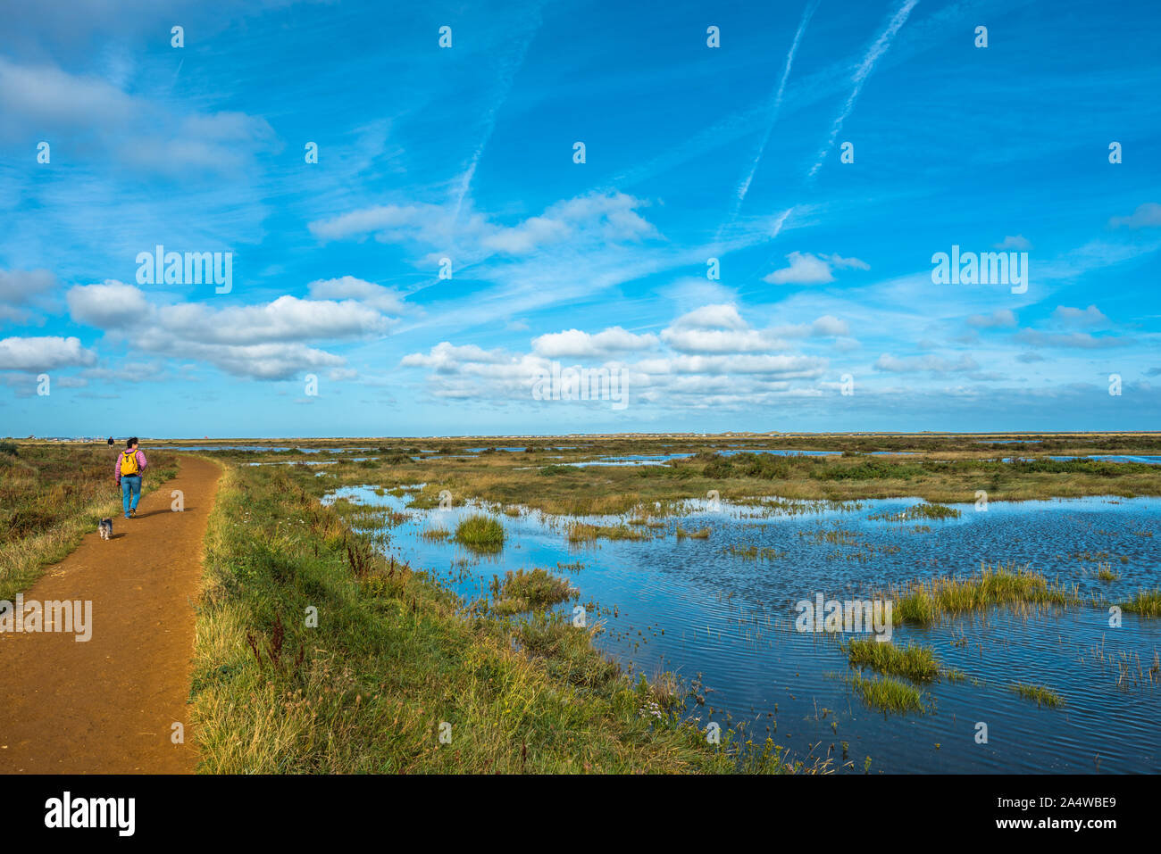 Morston salt Marshes seen from the Blakeney to Morston coastal path ...