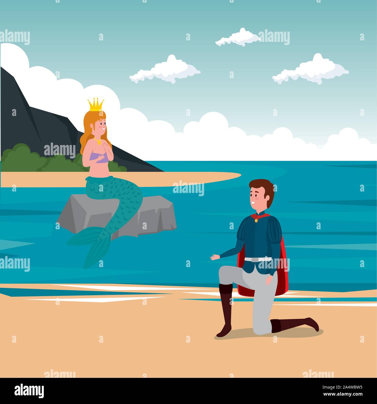 Male mermaid vector Stock Vector Images - Alamy