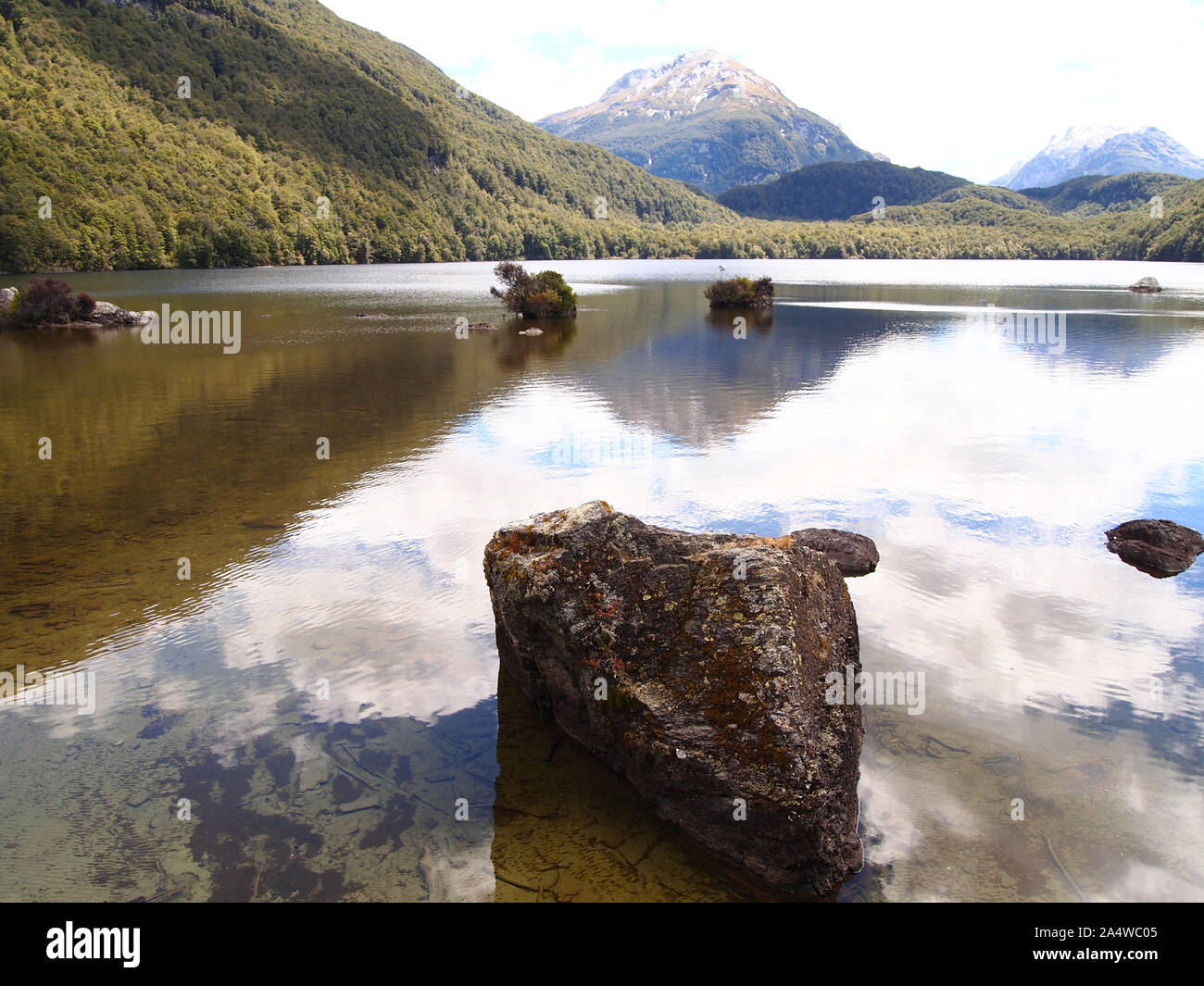 Lake Rere loop trail, near Lake Wakatipu in New Zealand South Island ...