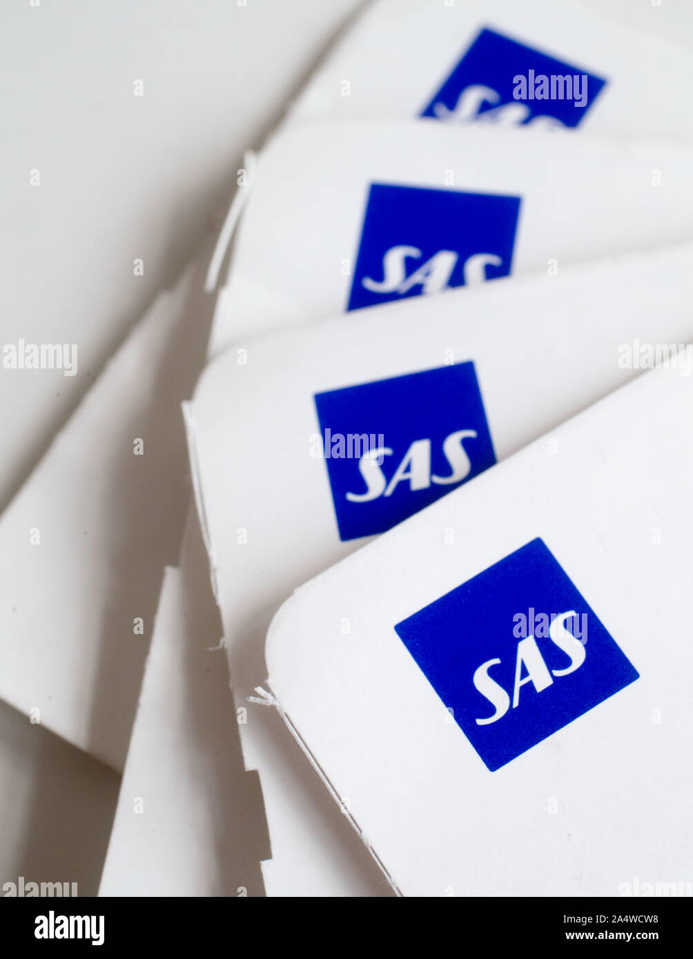 Boarding pass, and airline ticket, from Scandinavian airlines (SAS ...