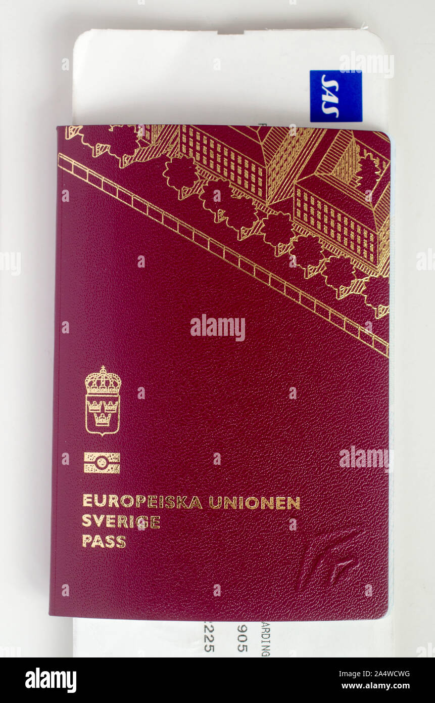 Boarding pass, airline ticket, from Scandinavian airlines (SAS)Photo ...