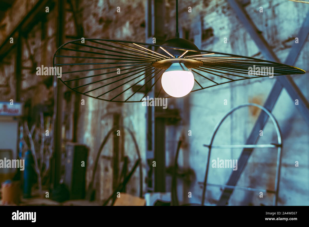 pendant lighting lamps with edison lamp in loft style in the interior ...