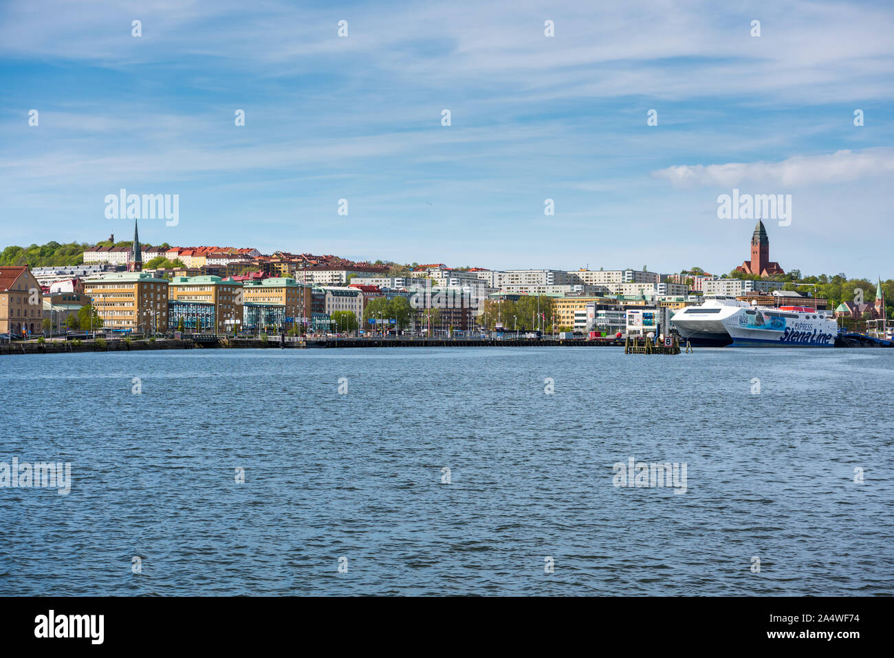 Beautiful buildings and landmarks at the Port of Gothenburg, the ...