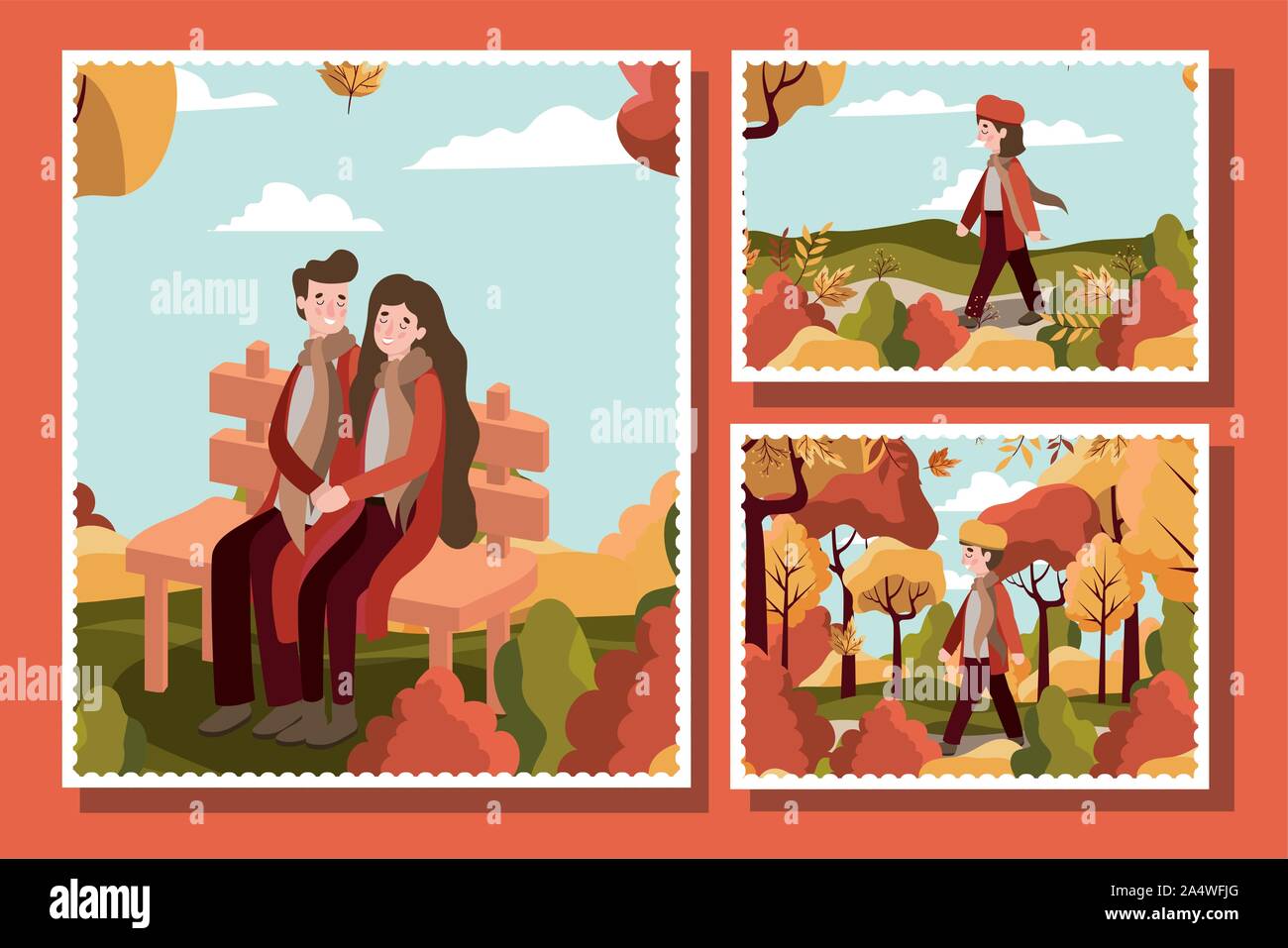 Fall season family concept Stock Vector Images - Alamy