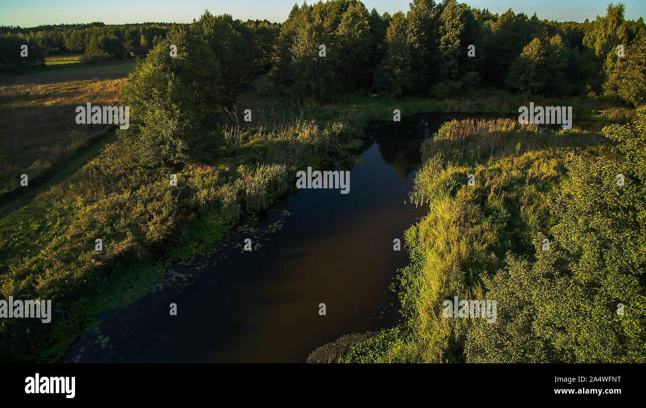 The mysterious river Grabia on a summer day, Poland, 2019 Stock Photo ...