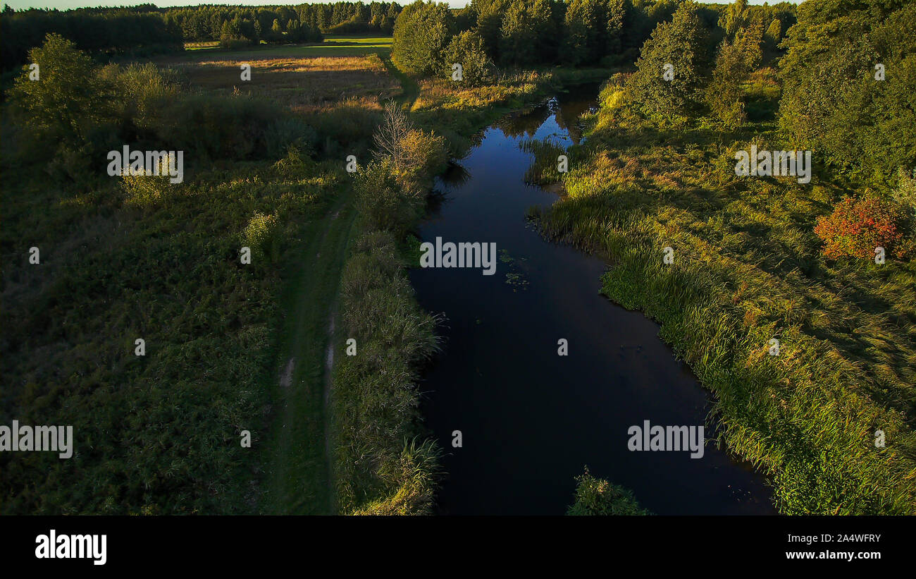 The mysterious river Grabia on a summer day, Poland, 2019 Stock Photo ...