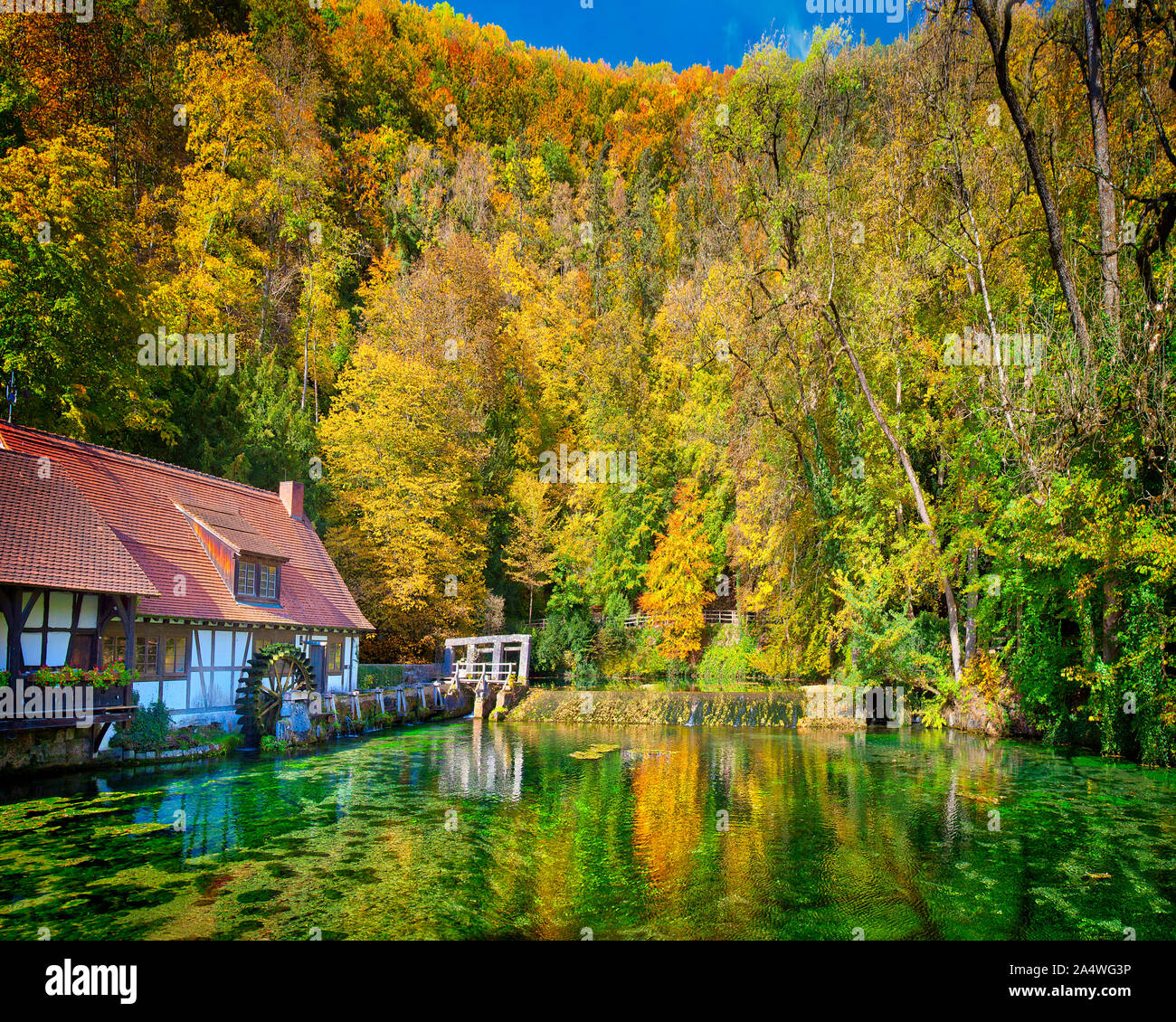 DE - BADEN-WÜRTTEBERG: Historic Hammer Mill and Blautopf at Blaubeuren ...