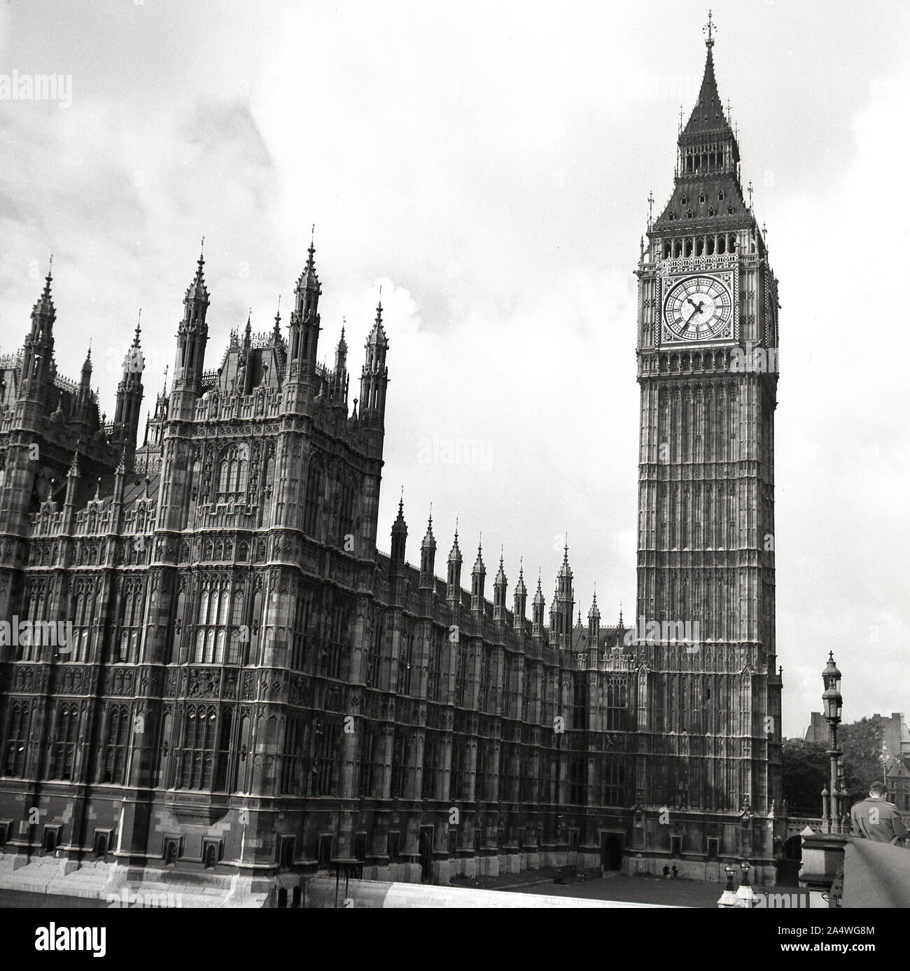 1950s, historical, view of the Clock Tower, commonly known as Big Ben ...