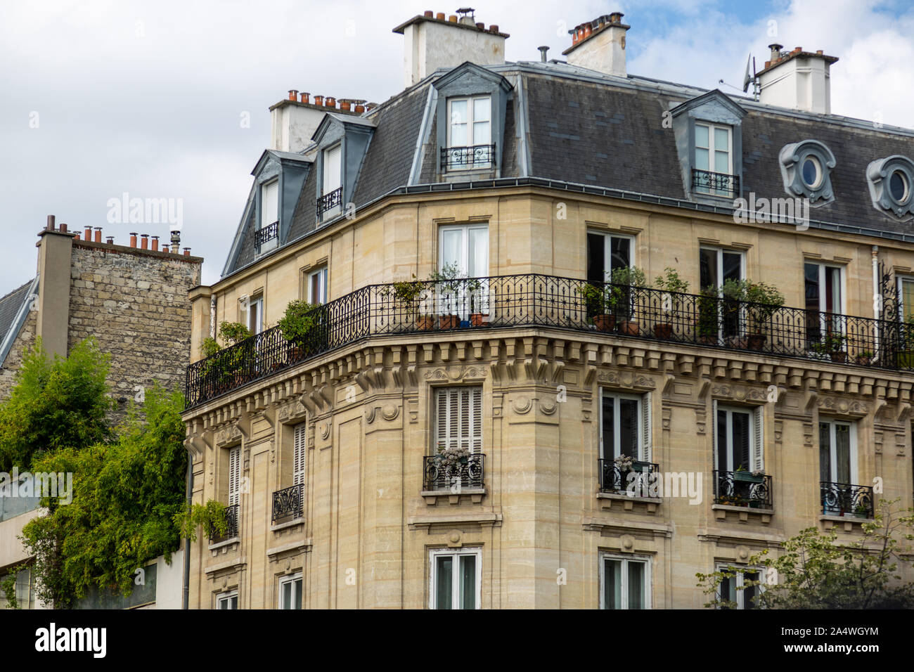 Street scenes in the old districts in Paris, France on August 5, 2019 ...