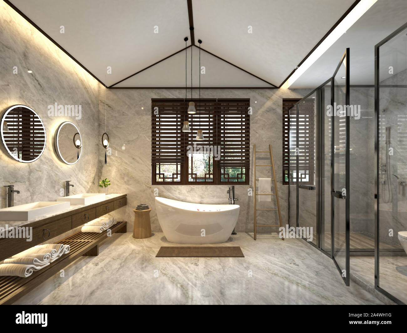 3d render of modern bathroom Stock Photo - Alamy