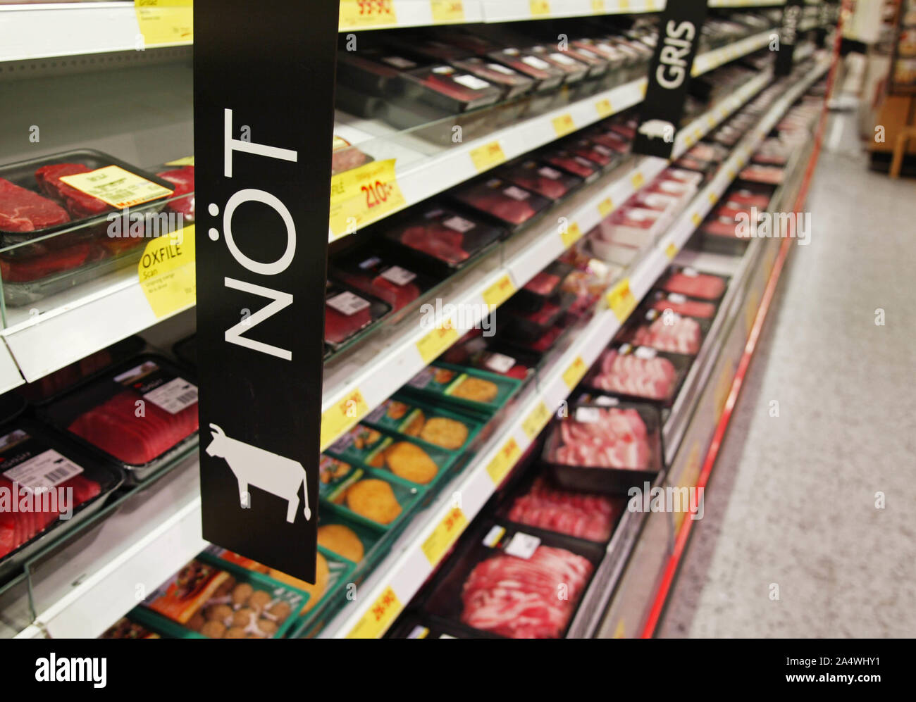 Meat dish, with beef, in an ICA store.Photo Jeppe Gustafsson Stock ...