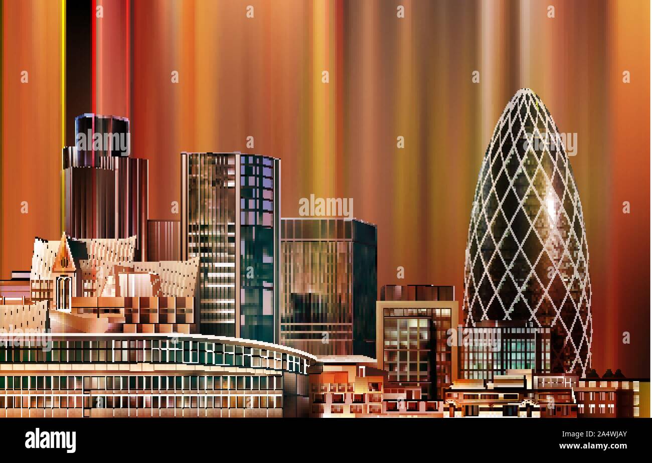 abstract dark background with panorama of London Stock Vector Image ...