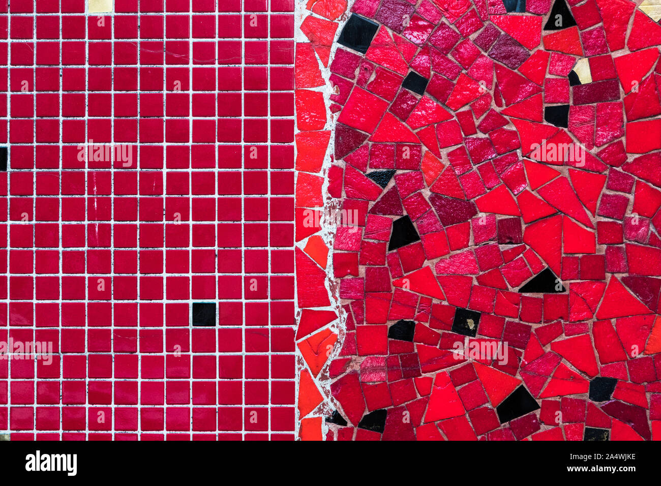 Vintage red mosaic wall tiles abstract background Stock Photo - Alamy